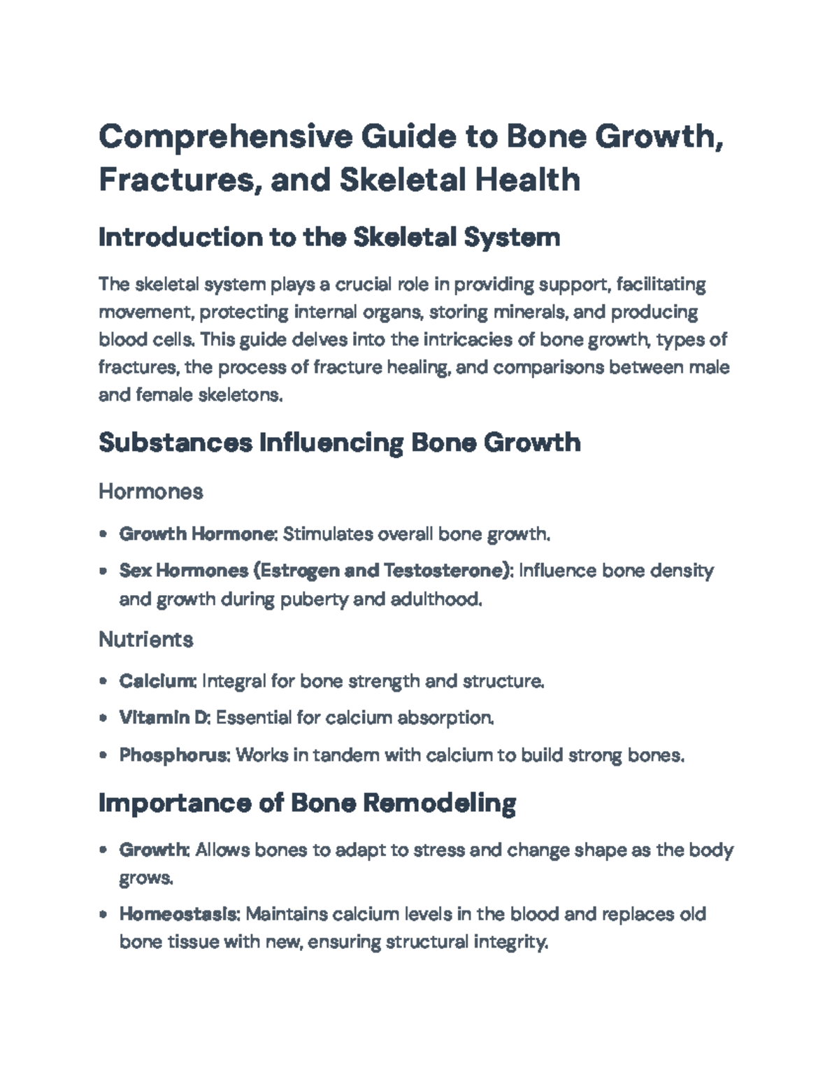 Comprehensive Study Guide on Bone Health & Fracture Types - Studocu