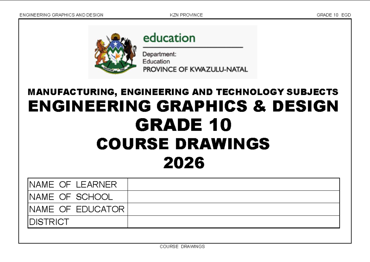 Grade 10 EGD Course Drawings: Geometrical Construction CDs 2026 - Studocu