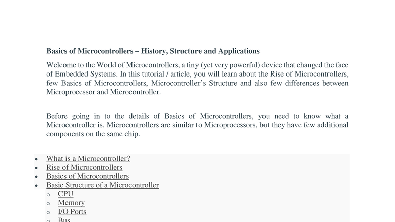 Microcontroller Basics: History, Structure & Applications (Course Code ...