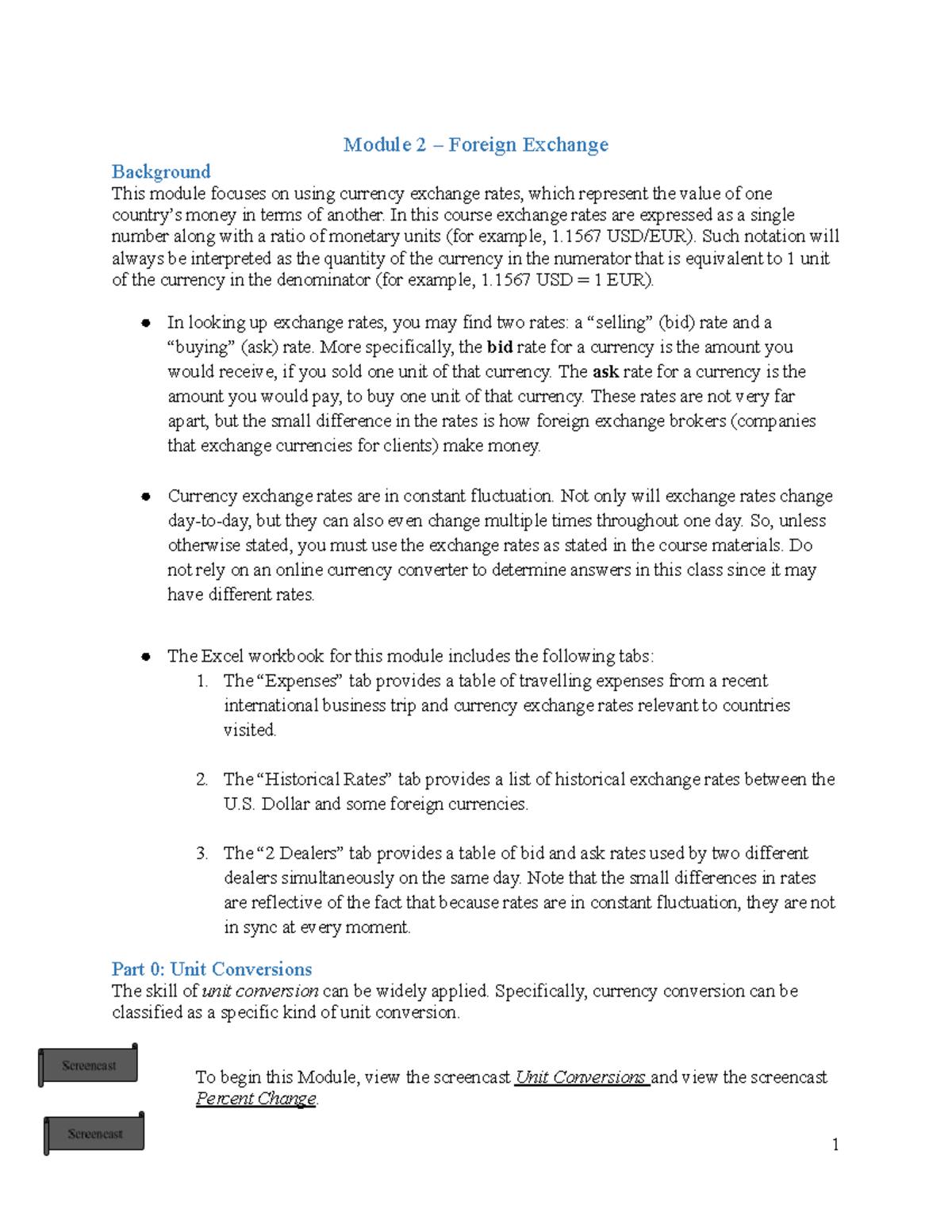 Module 2: Foreign Exchange Rates Overview and Applications - Studocu