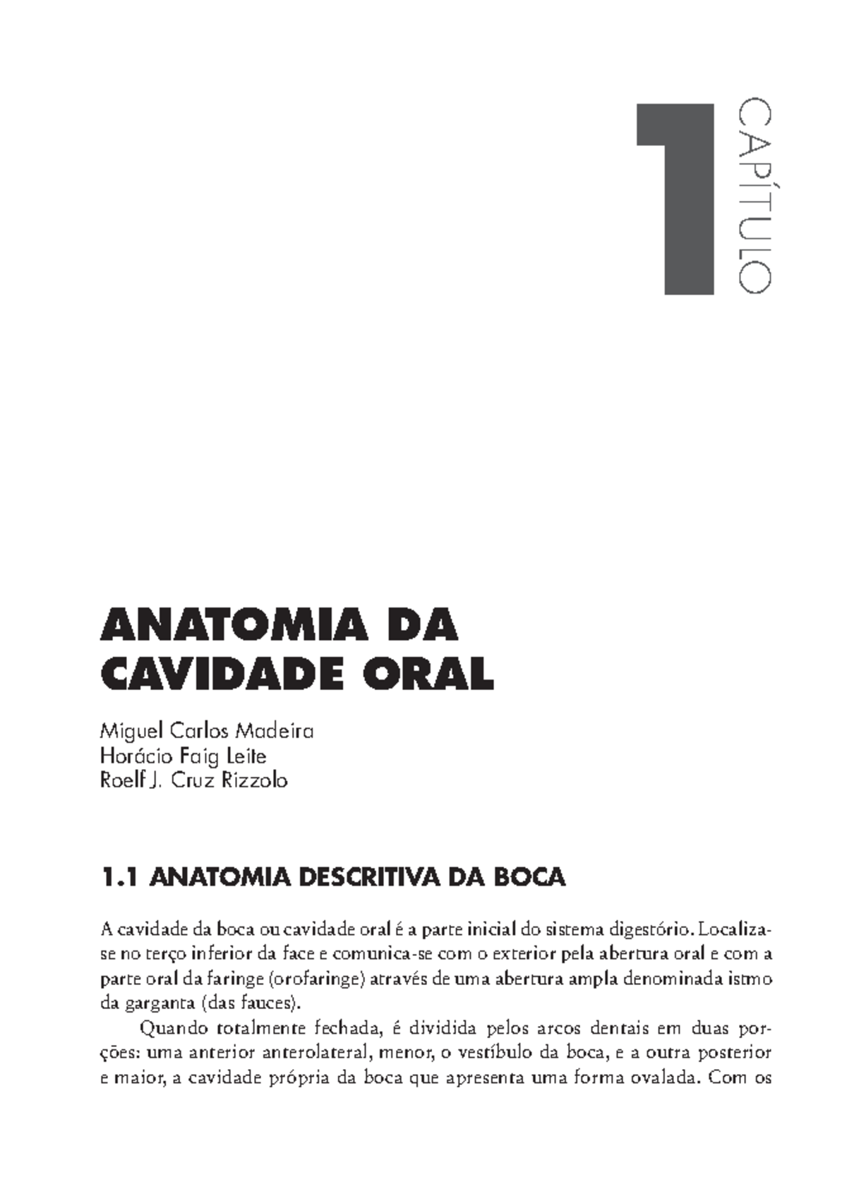 Anatomia Descritiva da Boca - Capítulo 1: Estruturas e Funções - Studocu