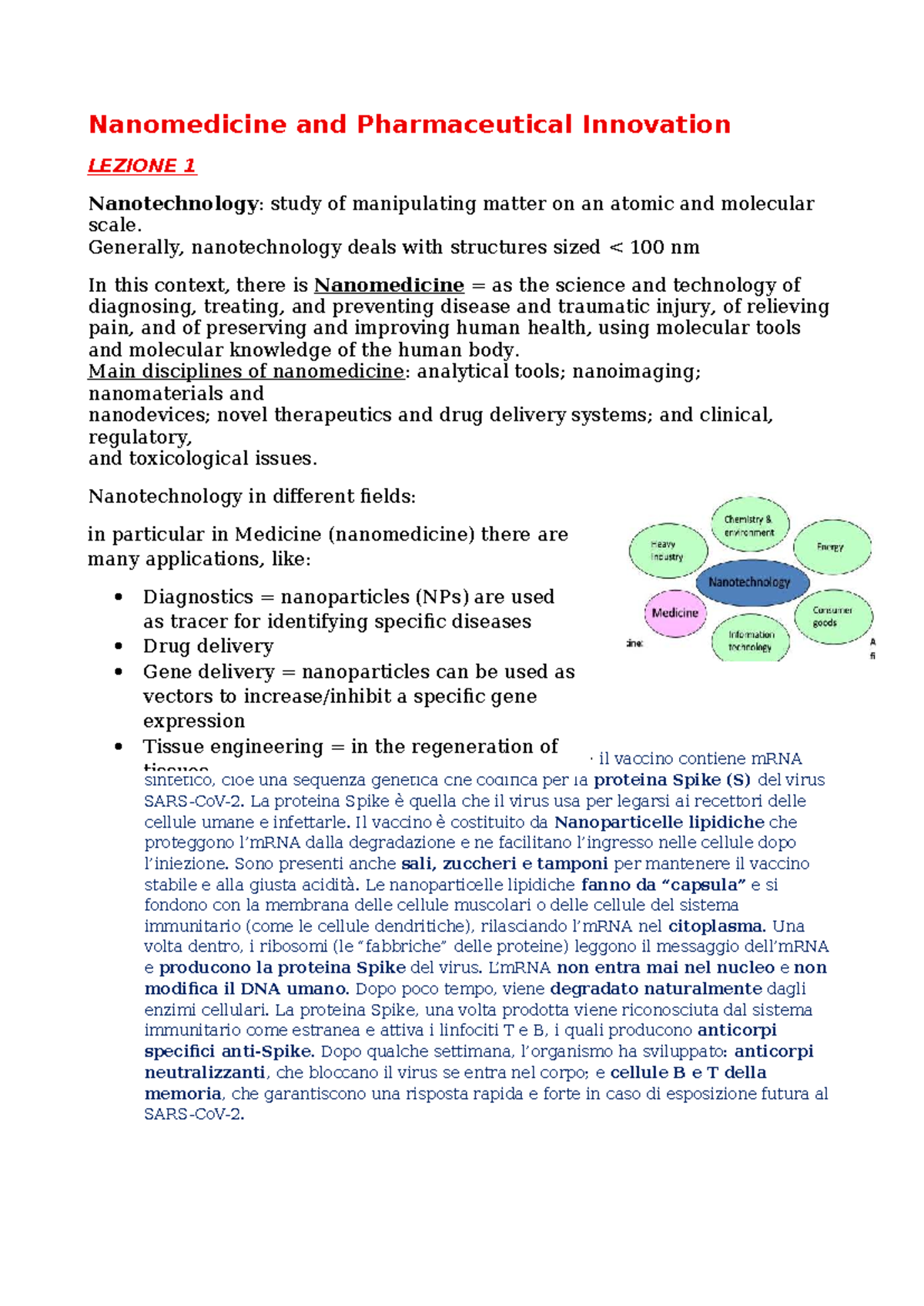 Nanomedicine and Pharmaceutical Innovation: LEZIONE 1 Overview of ...