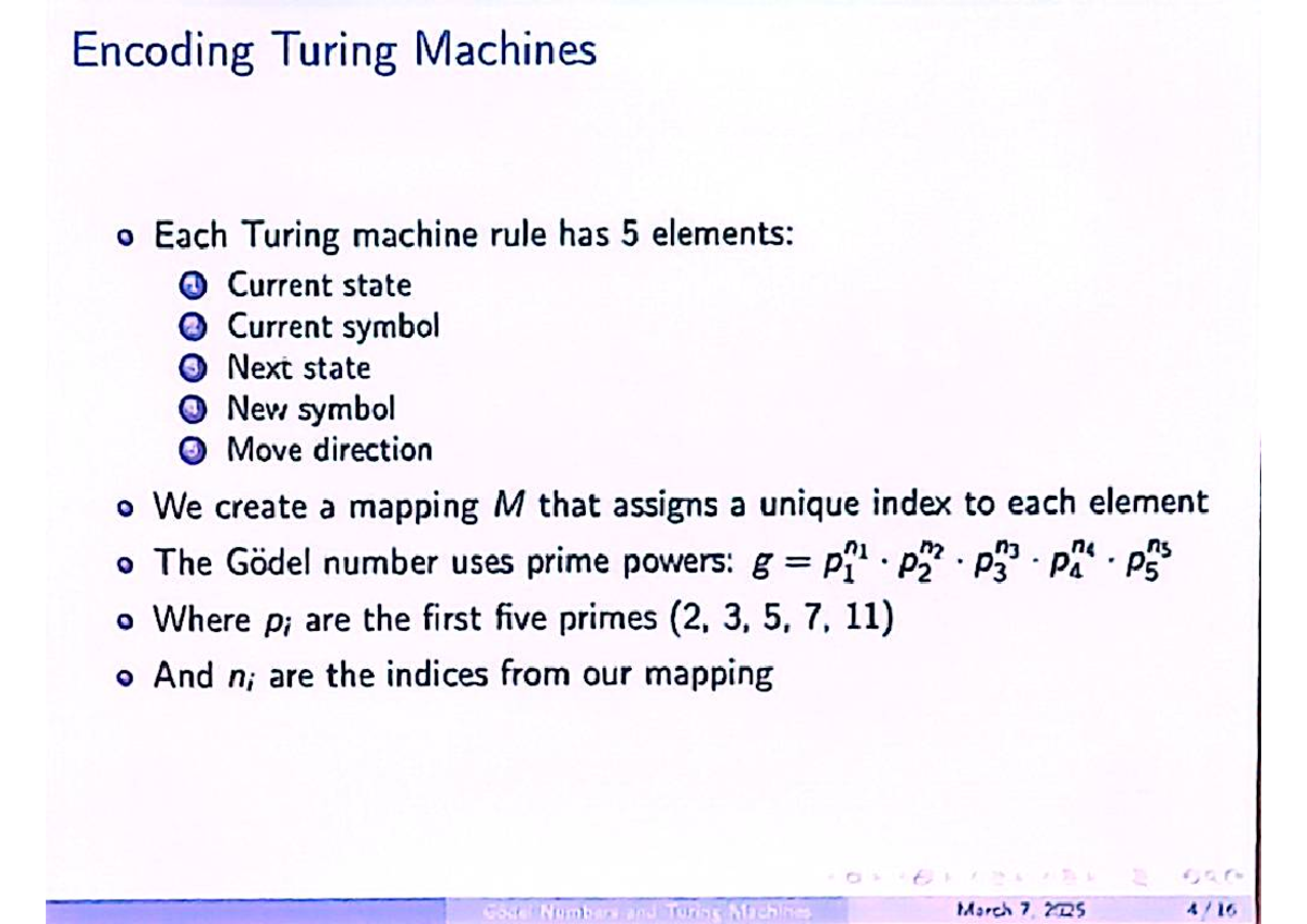 Encoding Turing Machines and Prime Factorization Techniques (CS101 ...