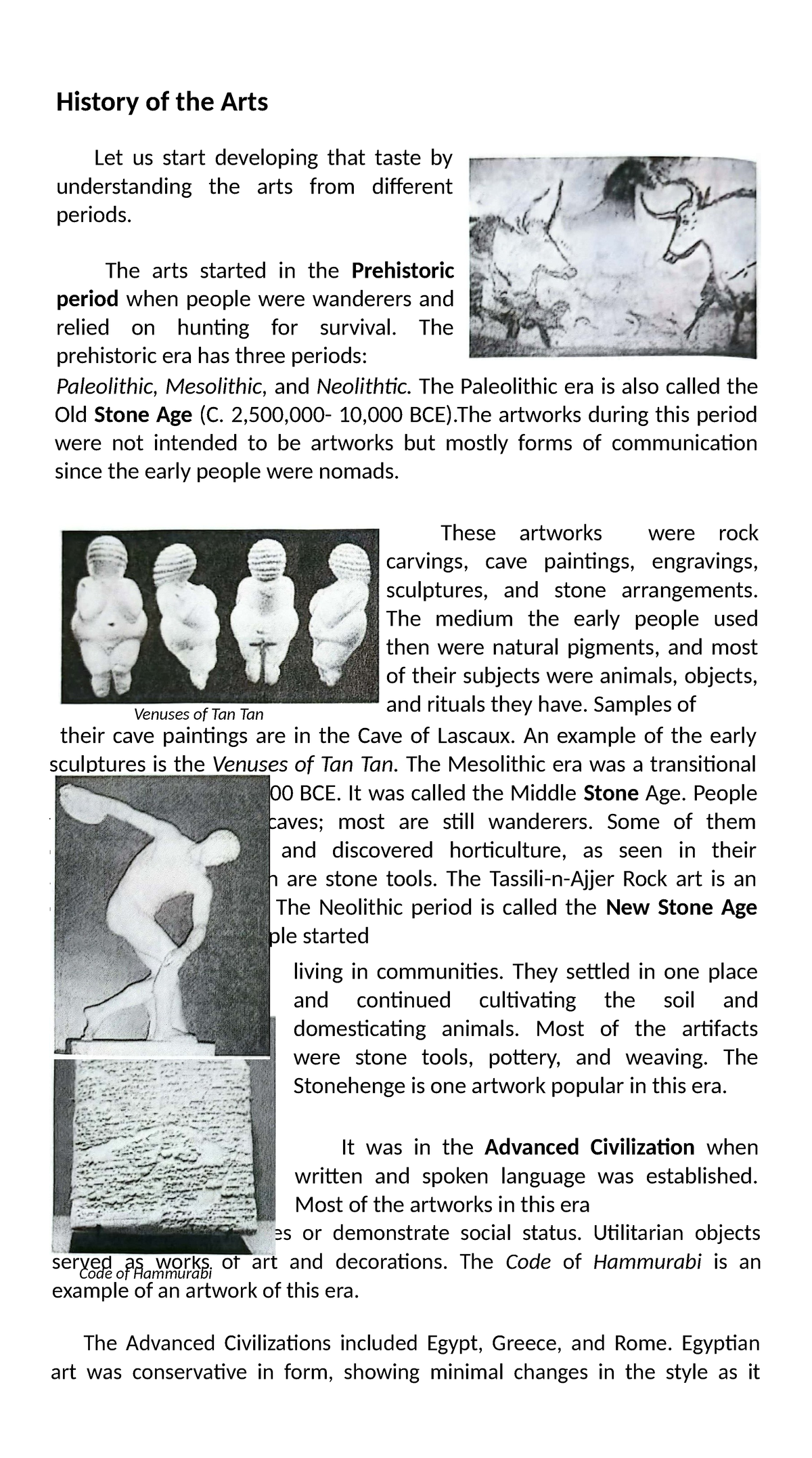 ART APP 101: History of the Arts - Final Exam Reading Materials - Studocu