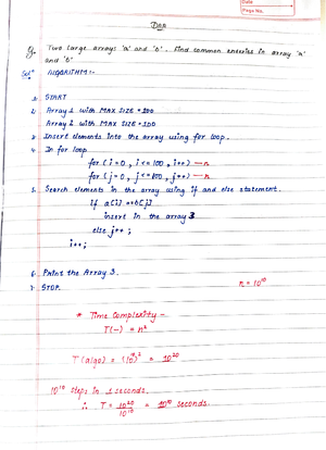 Data Structures And Algorithms - 18CSC201J - Studocu