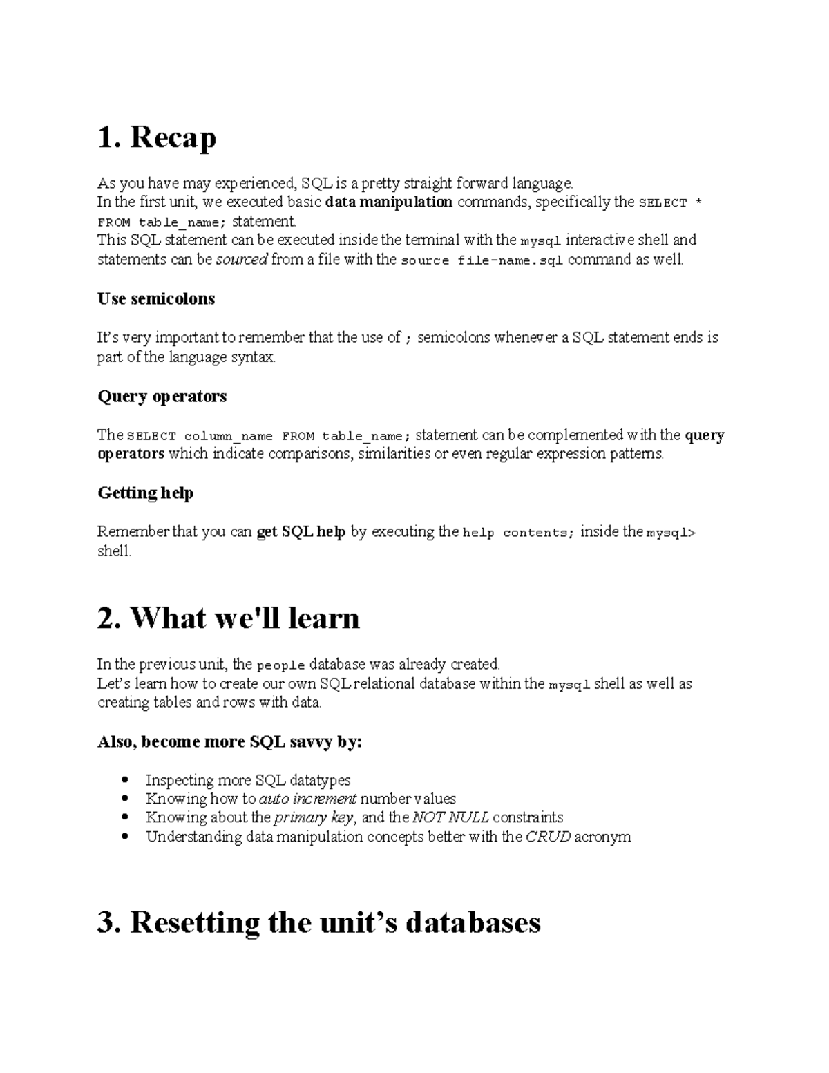 DAD 220 Codio Week 2: SQL Basics & Database Management Techniques - Studocu