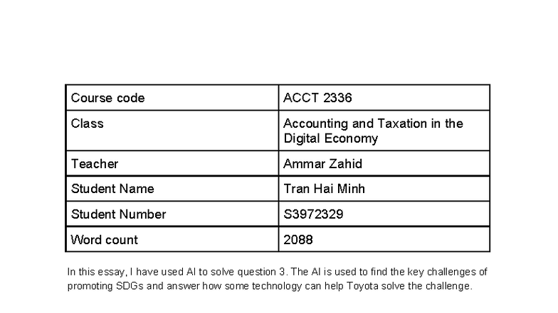 AI in Taxation: Challenges & Opportunities in ACCT 2336 - Studocu