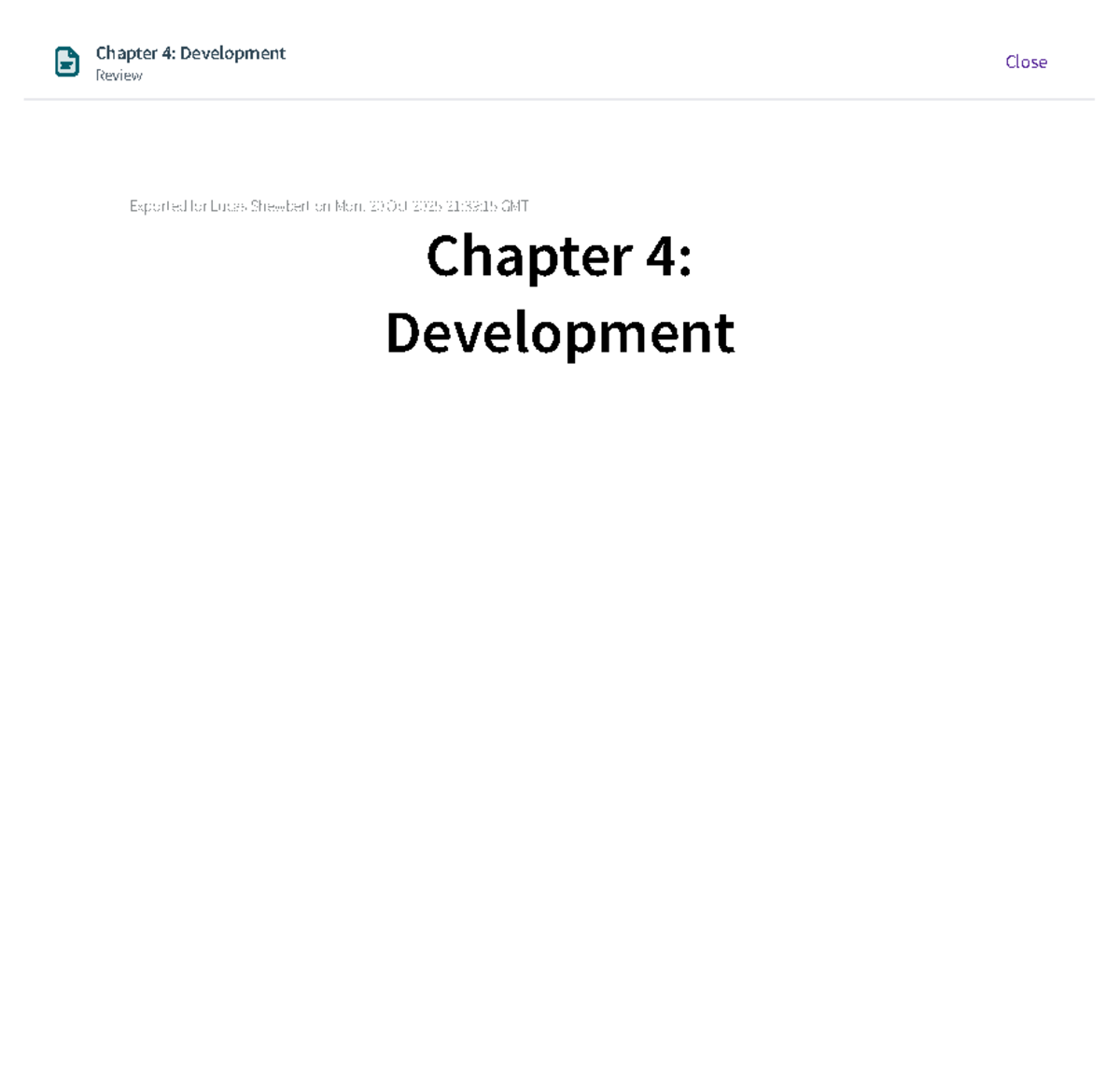 Chapter 4: Development - Key Concepts and Learning Objectives - Studocu