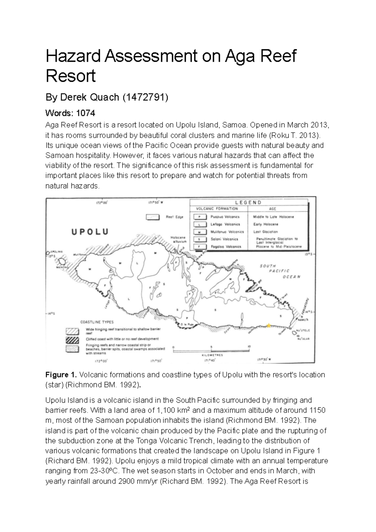 Hazard Assessment of Aga Reef Resort (1472791): Risks & Mitigation ...