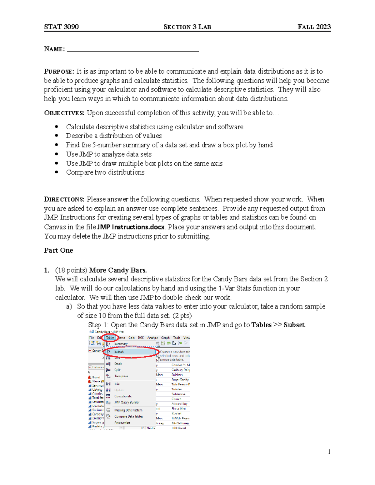 **Statistical Analysis Lab Report: Descriptive Stats & JMP Use** - Studocu
