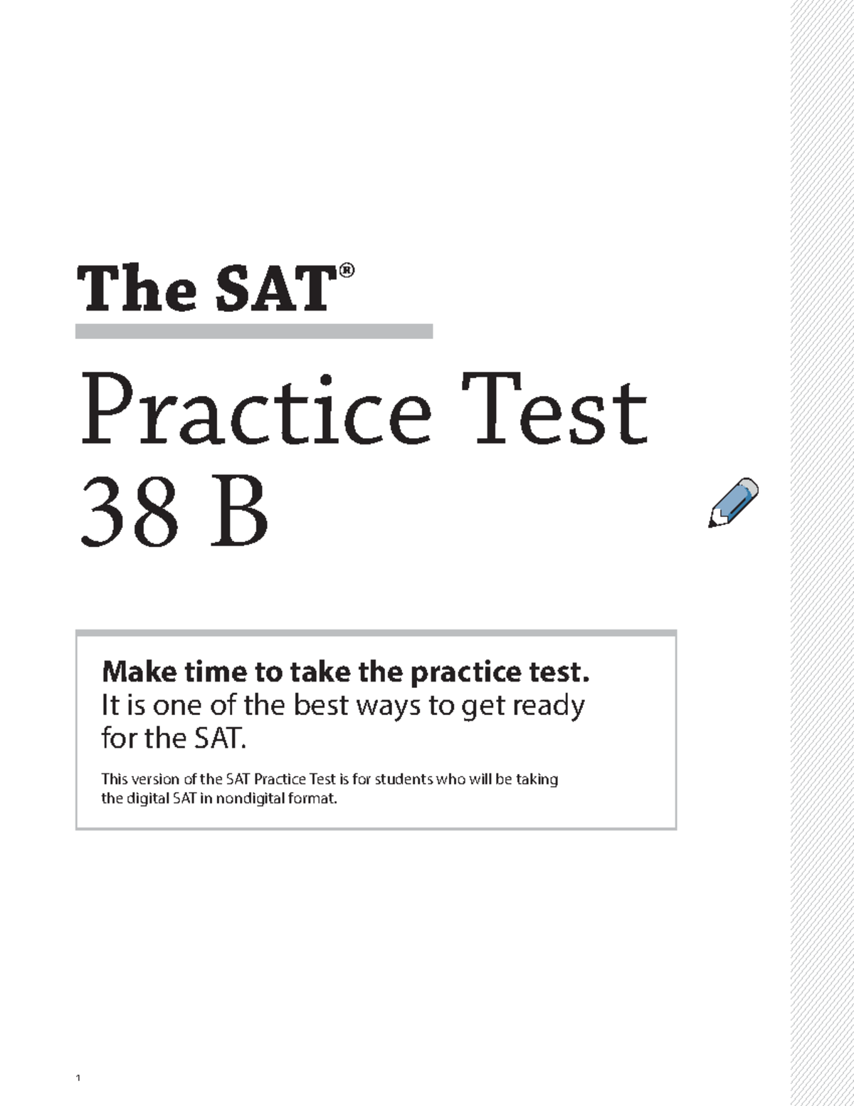 SAT Practice Test 38 B - Comprehensive Test Prep and Review - Studocu