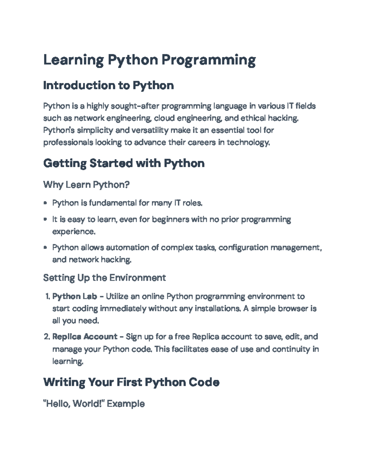 Python Programming 101: Essential Basics & First Steps - Studocu