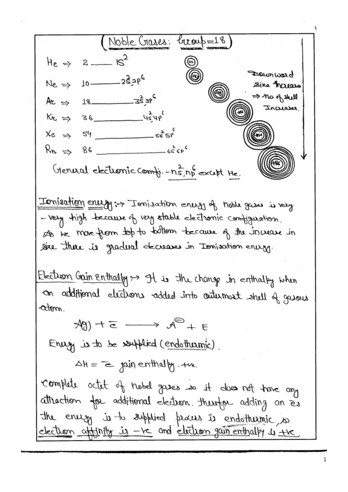 Noble Gases: Electronic Configurations and Properties (Chem 101) - Studocu