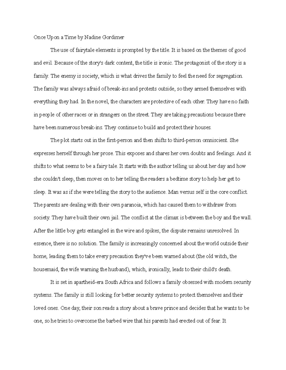 2019 - Critical Reading, Writing, and Research - Assignment - Once Upon ...
