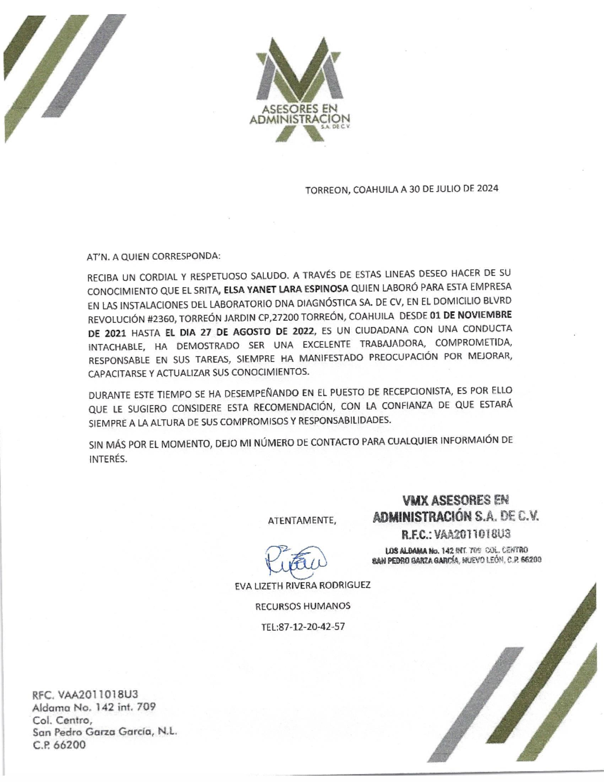Carta DE Recomendacion DNA 300724