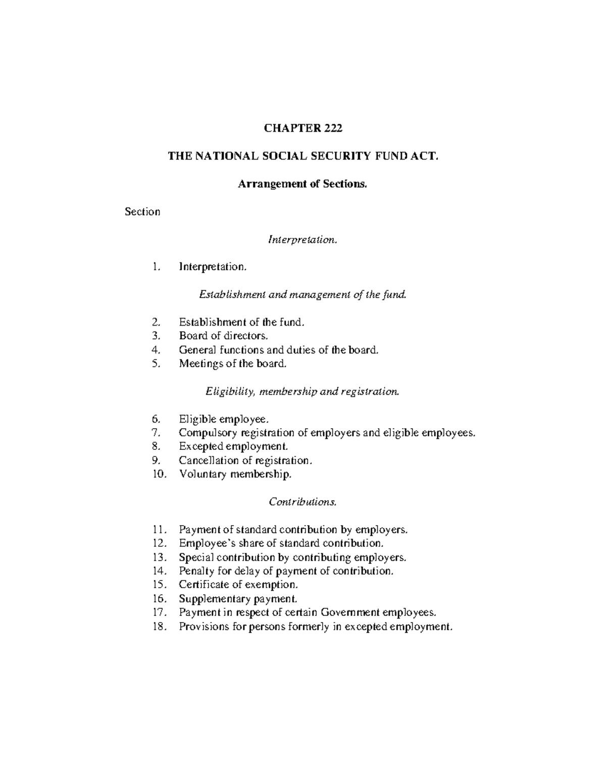 NSSF Act of Uganda: Comprehensive Overview and Structure - Studocu