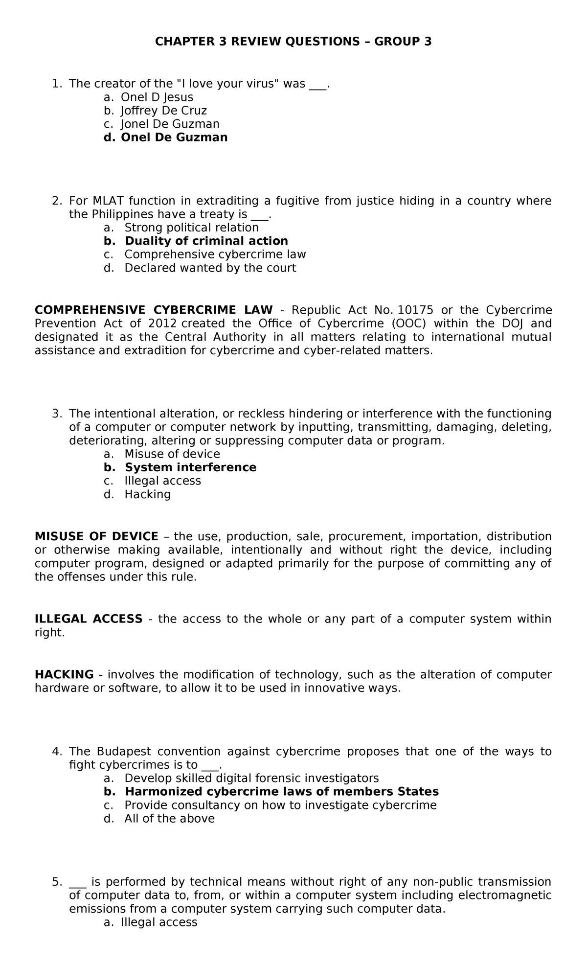 CDI 9 Group Activity Group 3 - CHAPTER 3 REVIEW QUESTIONS – GROUP 3 The ...
