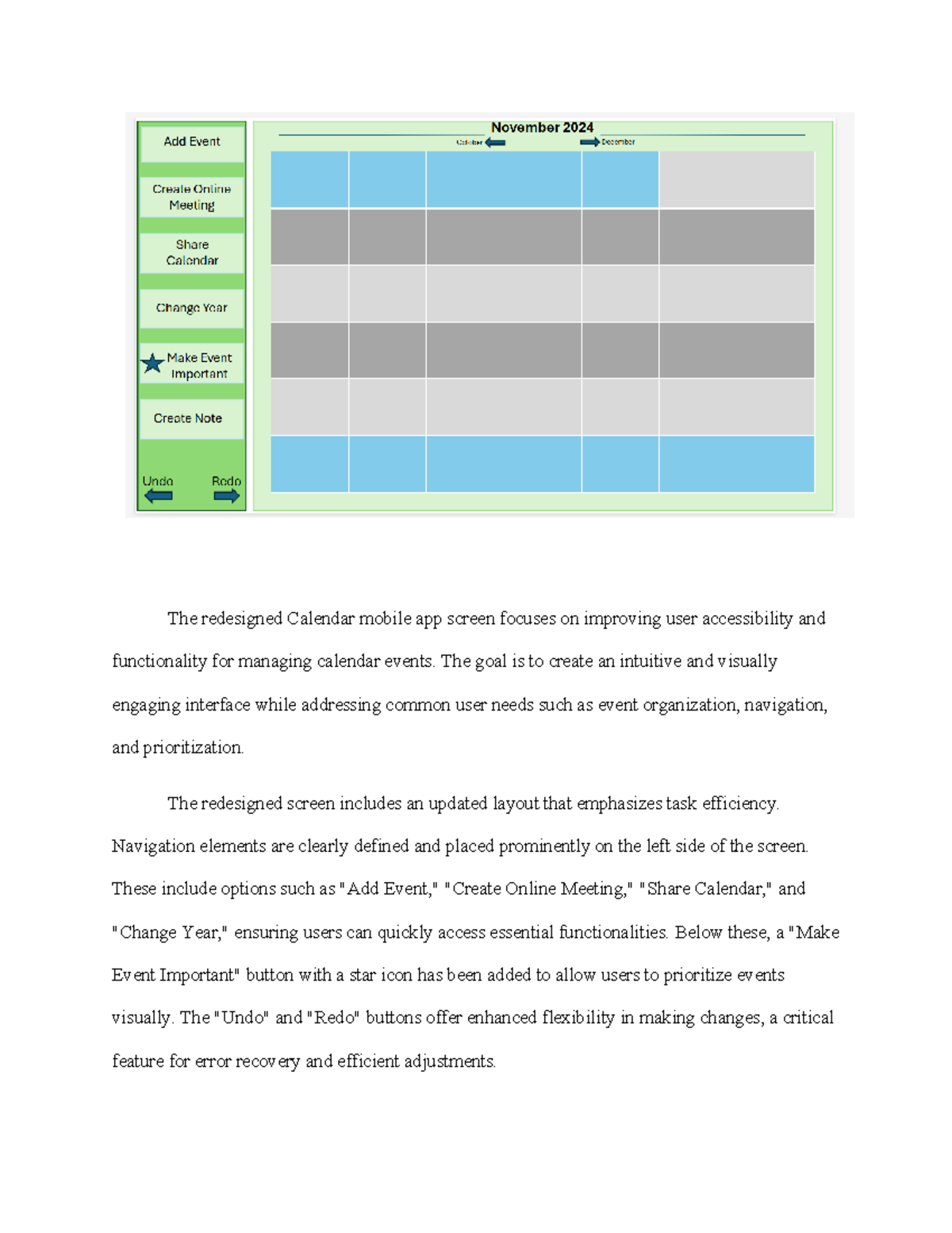 CS360 Final Project: UI Design Revamp for Calendar App - Studocu