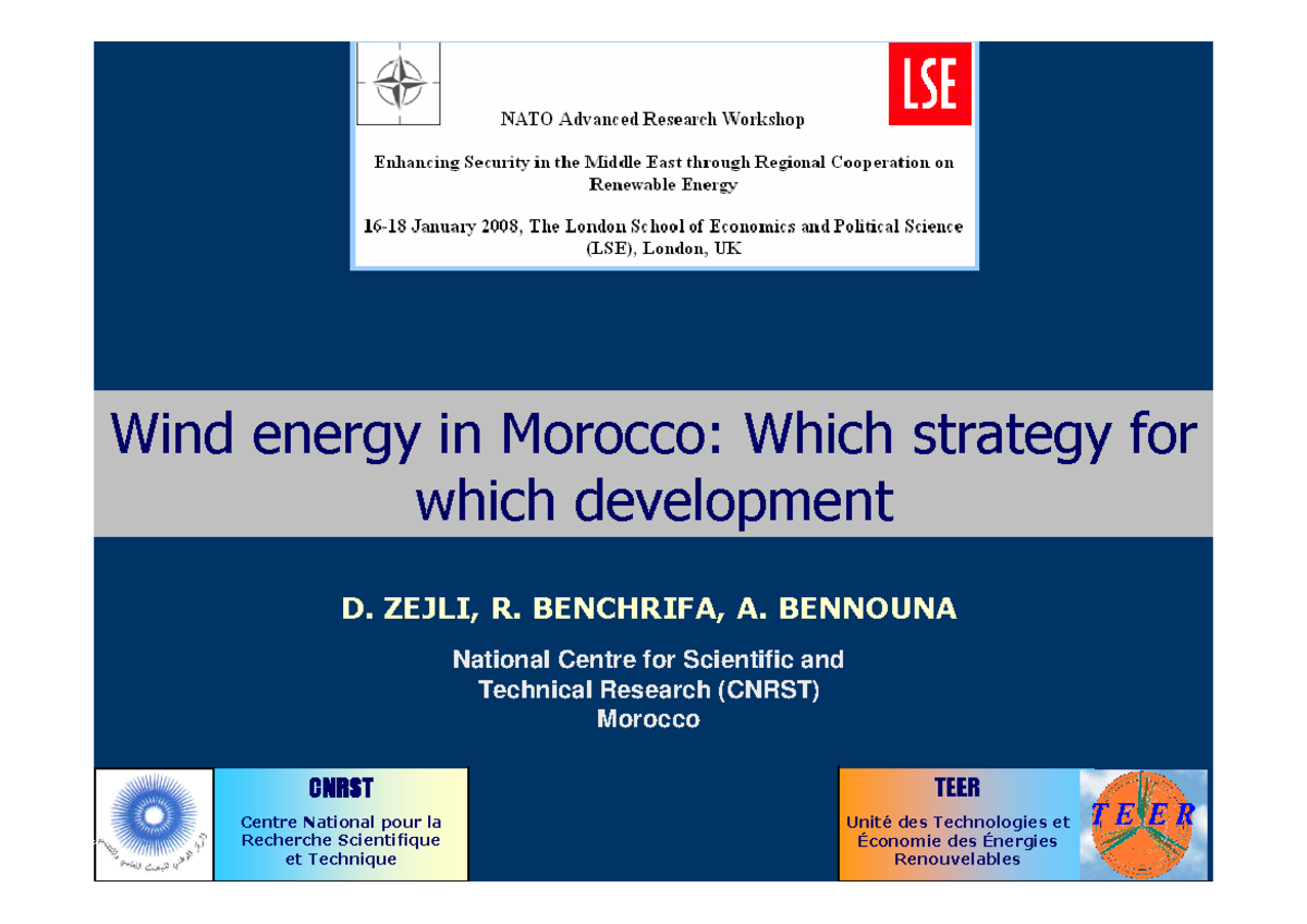 Wind Energy in Morocco: Strategies for Sustainable Development - Studocu