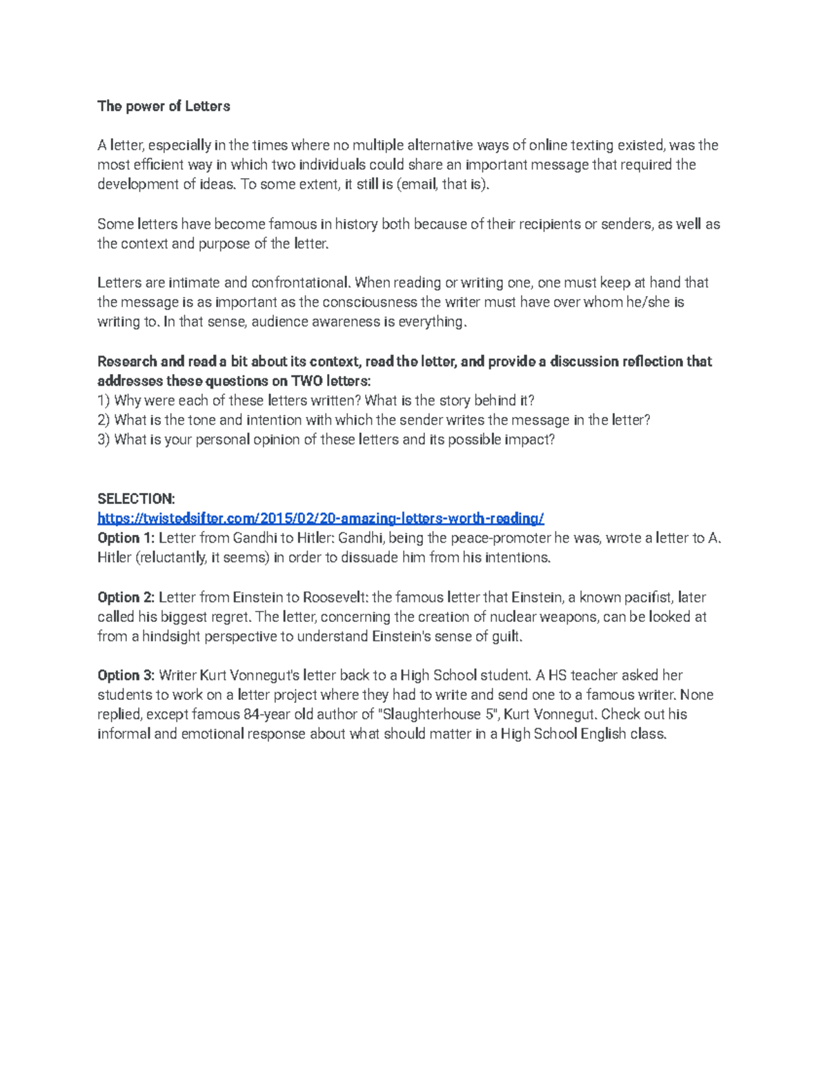 The Power of Letters: Analyzing Historical Correspondence - Studocu