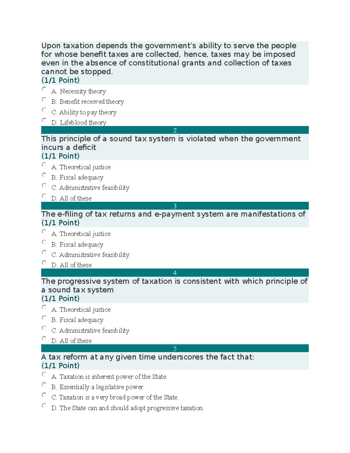Tax Midterm Exam - Income Tax Practice Questions and Answers - Studocu
