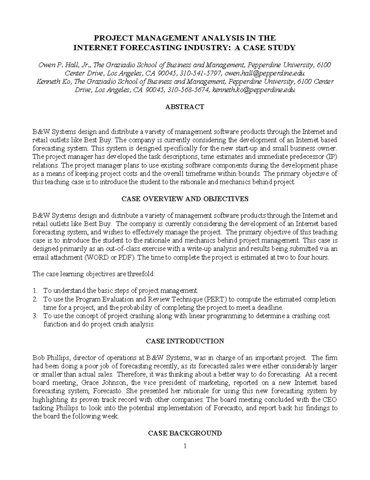 ISB ITPM Case Study: Project Management in Internet Forecasting - Studocu