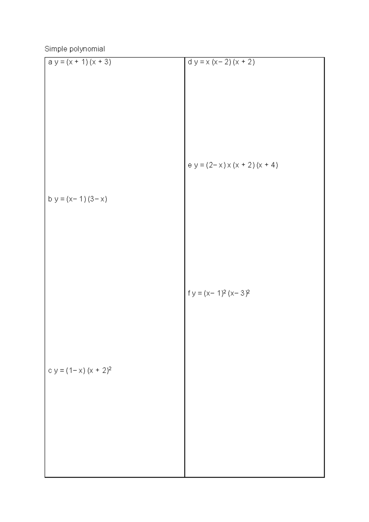 Polynomial Factorization and Sketching Techniques (MATH101) - Studocu