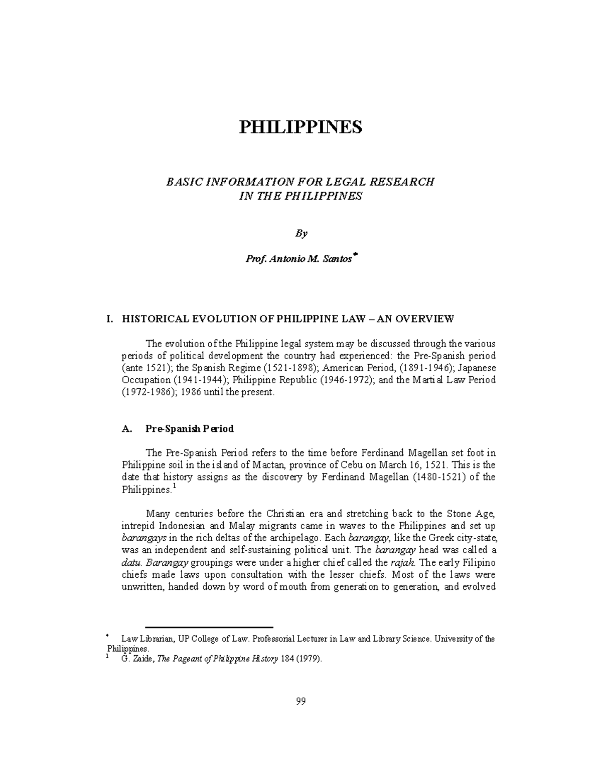 Philippines Legal Research Overview: Historical Evolution & Statutes ...