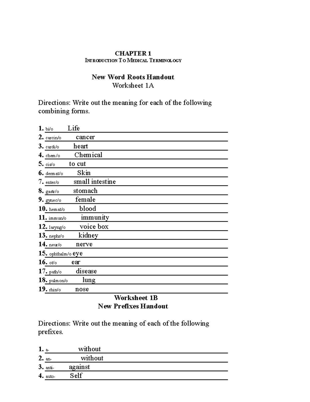 Med Term CH 12 Worksheet: Nervous System and Mental Health Activities ...