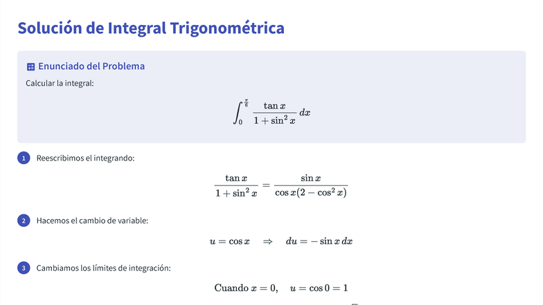 Solución de Integral Trigonométrica - Cálculo de Integral π tan x 6 ...