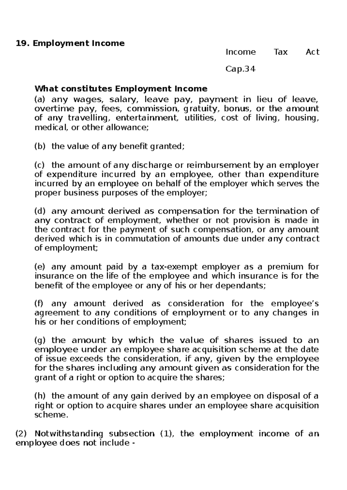 Employment Income Notes - Overview and Calculations Guide - Studocu