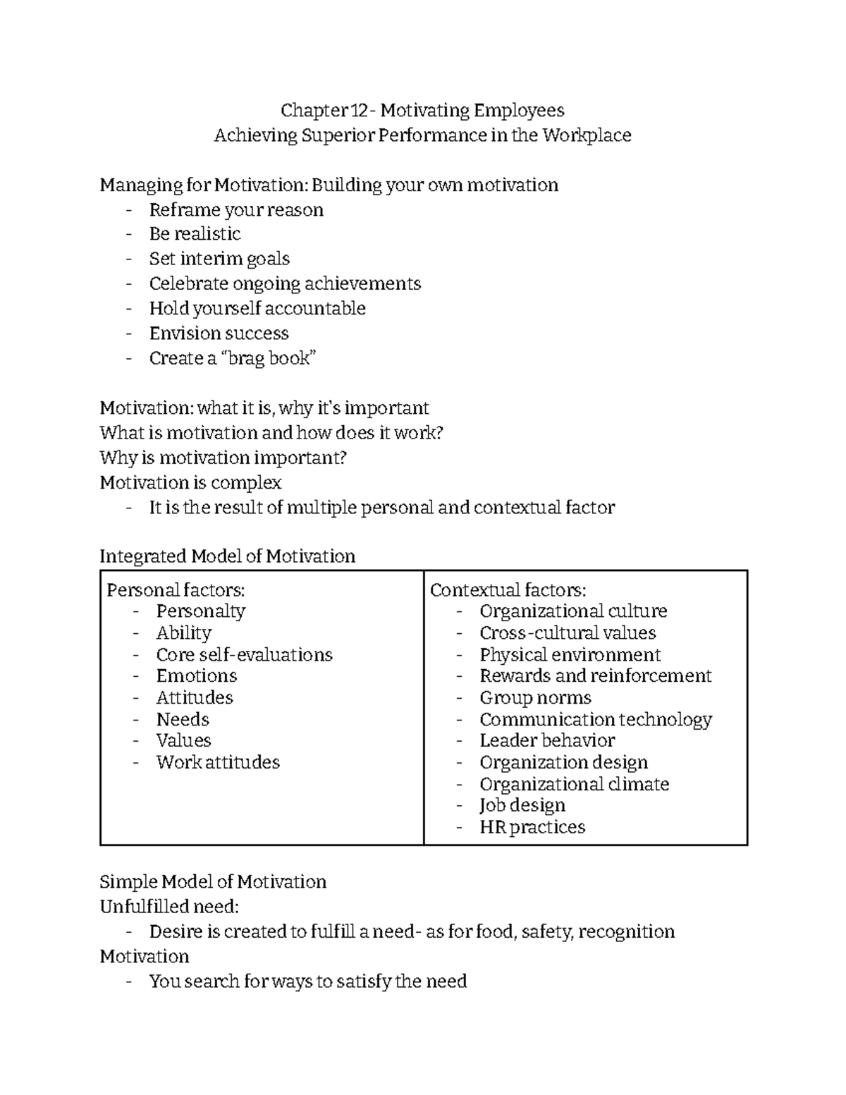 Chapter 12: Understanding Employee Motivation for Optimal Performance ...
