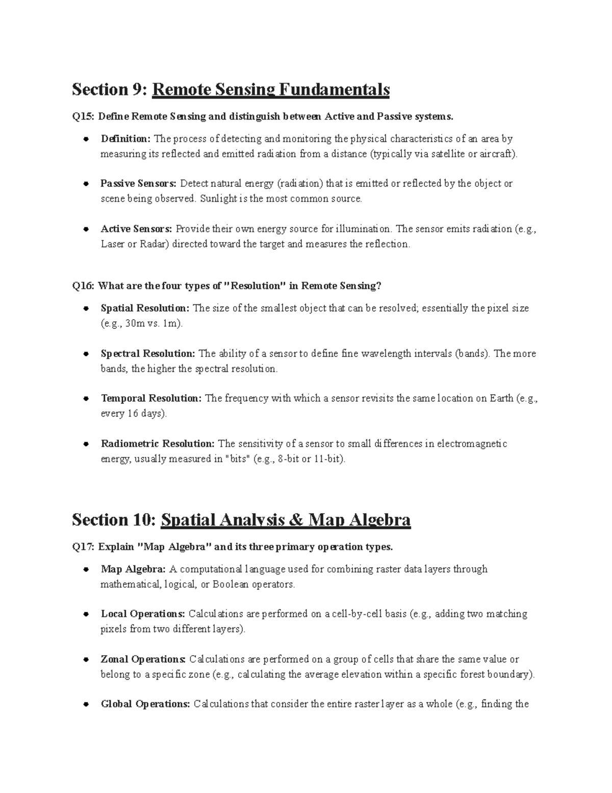 G.I.S Revision Q3: Remote Sensing, Spatial Analysis & Data Quality ...