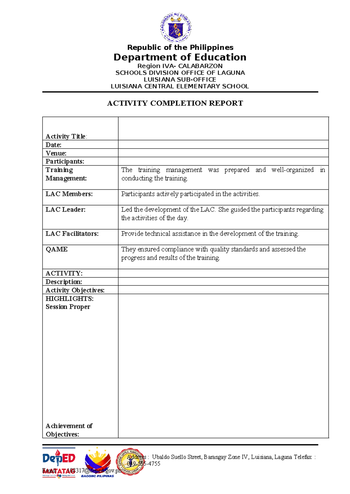 SLAC Activity Completion Report for Differentiated Instruction Strategies - Studocu