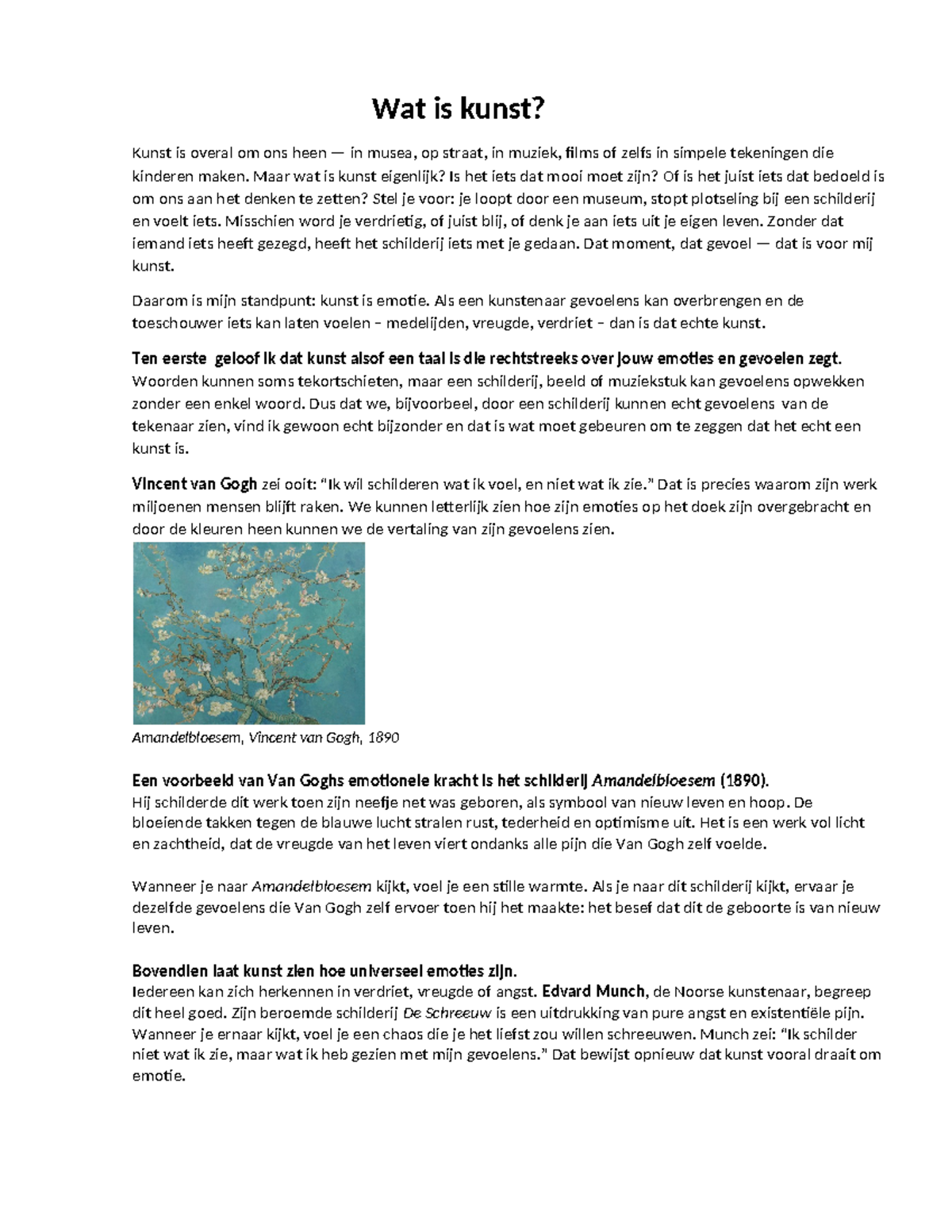 Kunst en Emotie: Een Verkenning van Creatieve Expressie - HU101 ...
