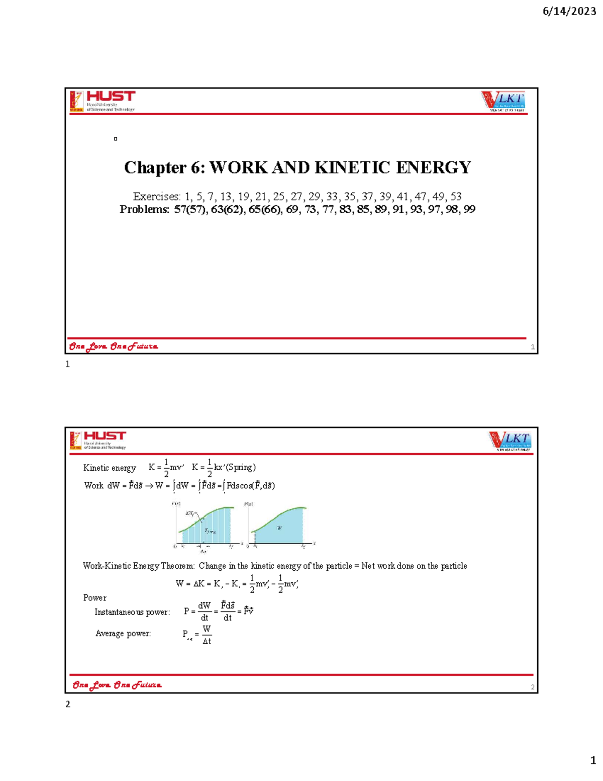 6. Chapter 6: Work and Kinetic Energy - Exercises & Problems - Studocu