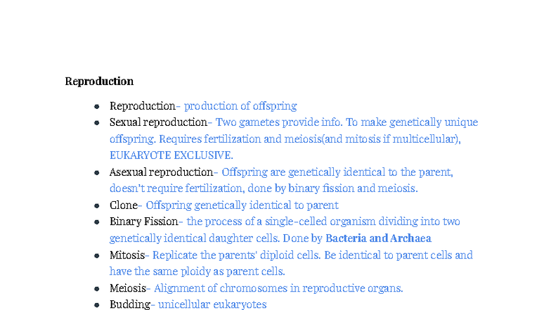 Final Exam Study Guide for Ecology (BIO150): Reproduction & Community ...