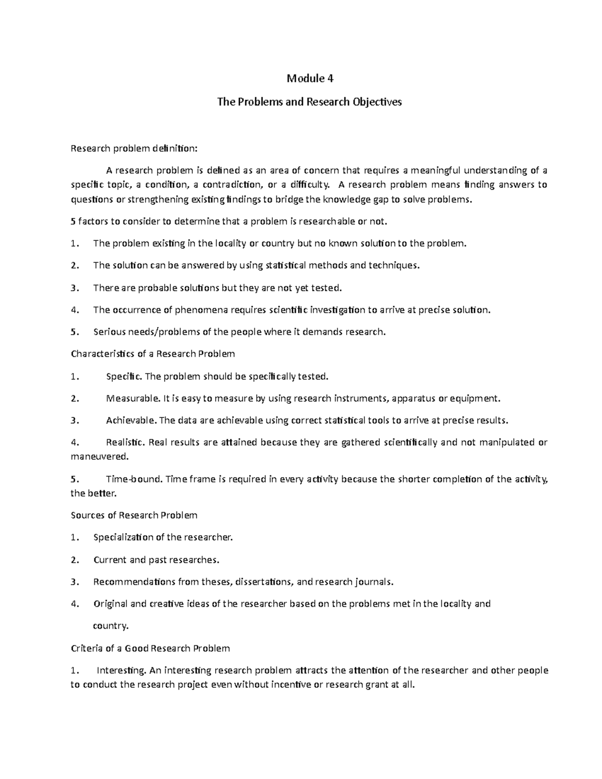 Module-4 - module 4 marketing research - Module 4 The Problems and ...