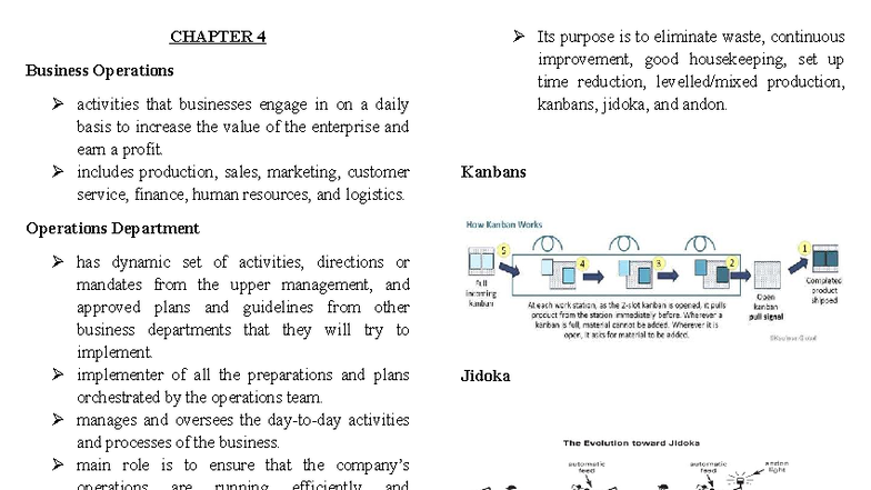 SBA 101 Finals Reviewer: Business Operations & Management Concepts ...