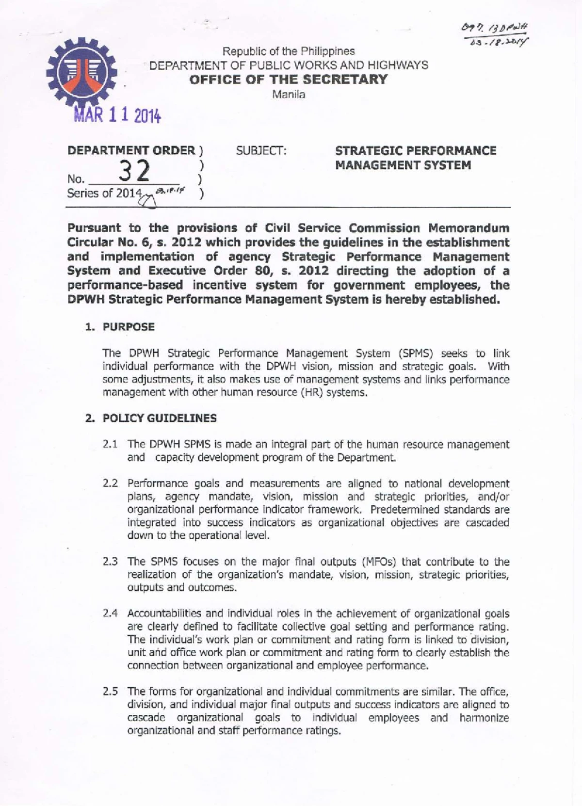 DO 046 s2022: Standard Forms for Project Implementation in DPWH - Studocu