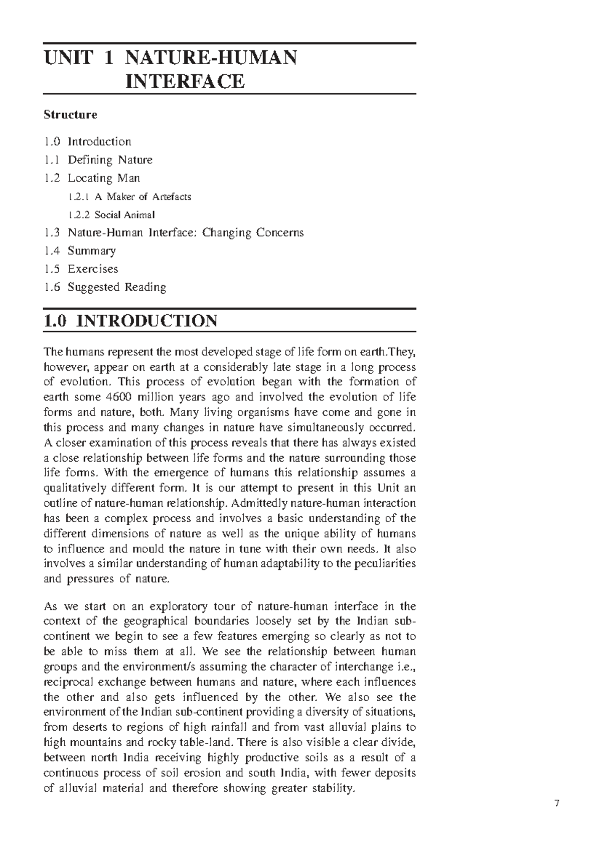 Unit 1: Interface Structure - Understanding Human-Nature Relationships ...