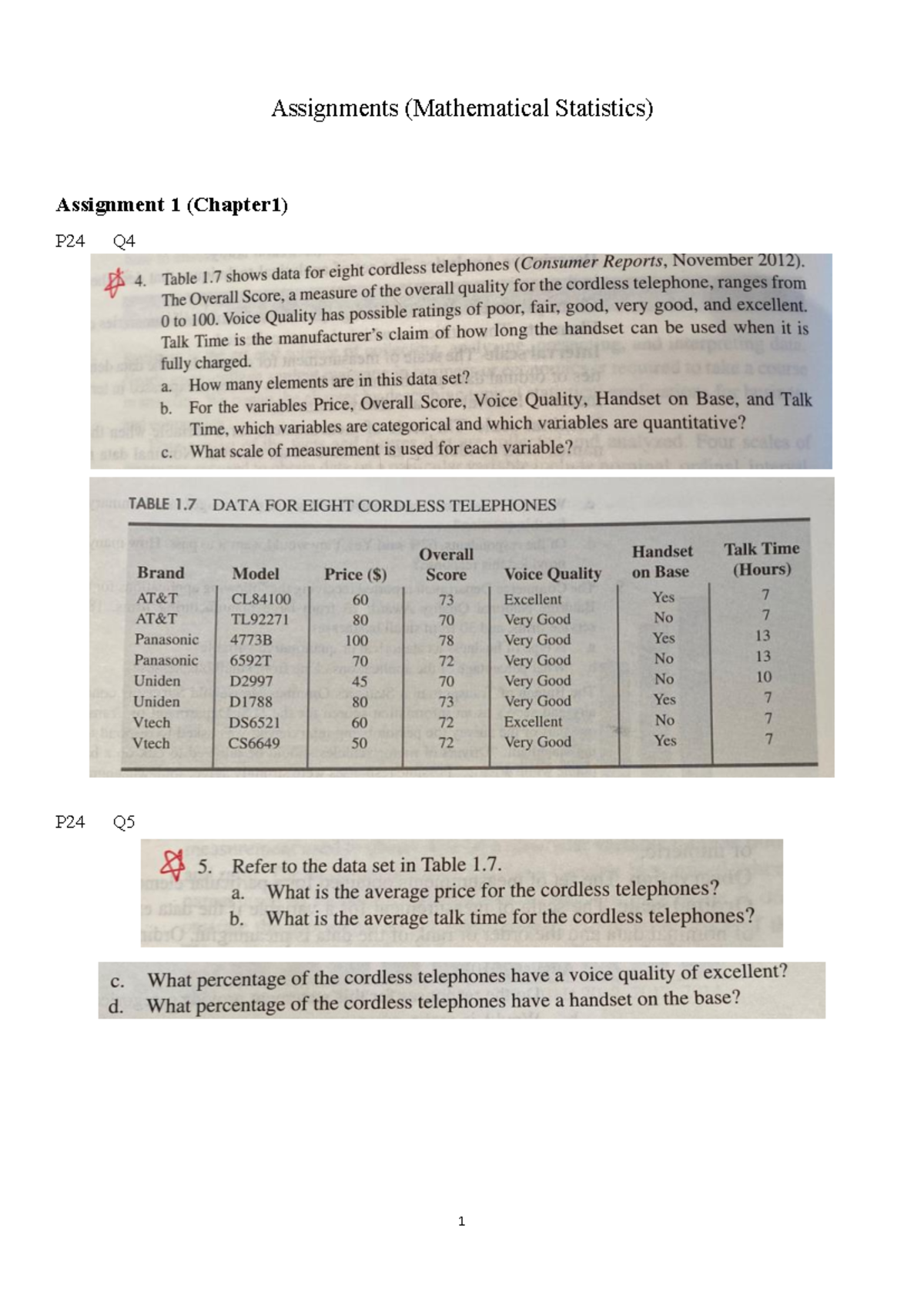 Mathematical Statistics Assignments: Practice Questions Overview - Studocu