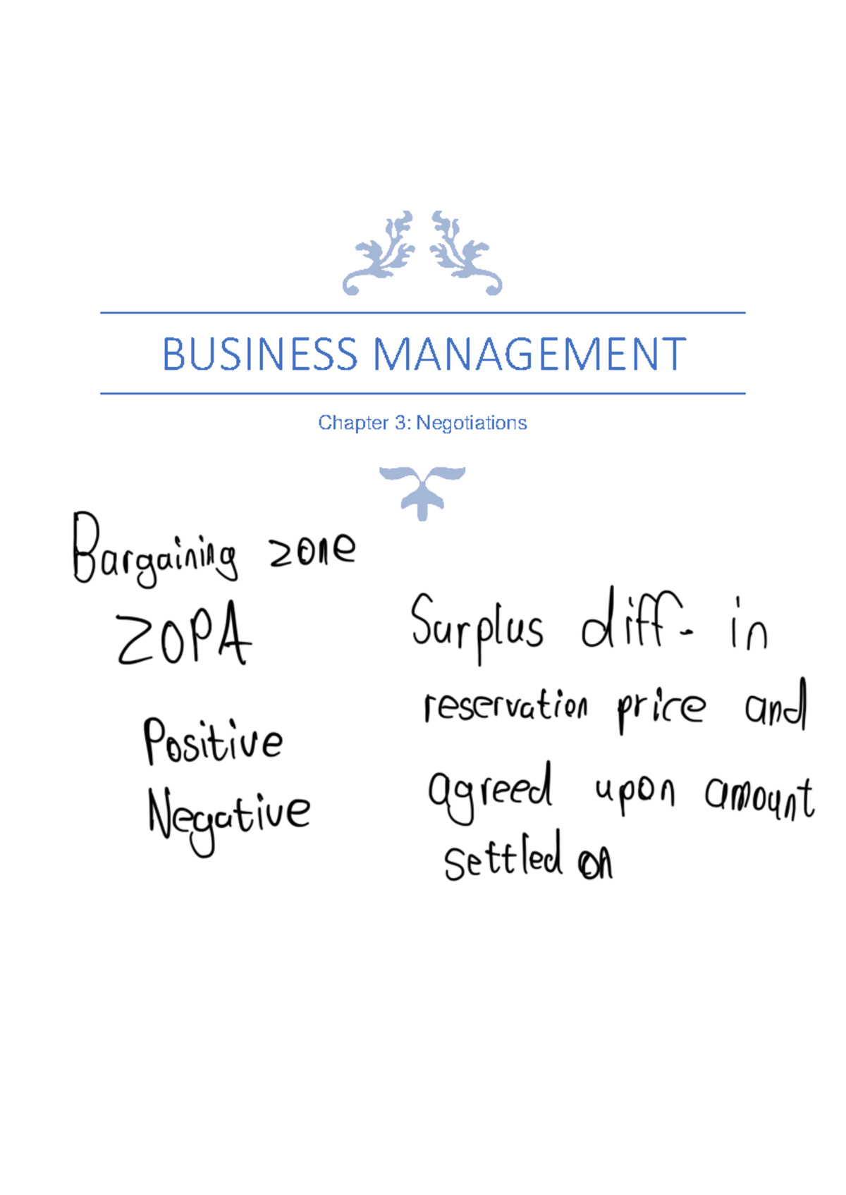 Chapter 3: Negotiations in Business Management (BUSM 101) - Studocu
