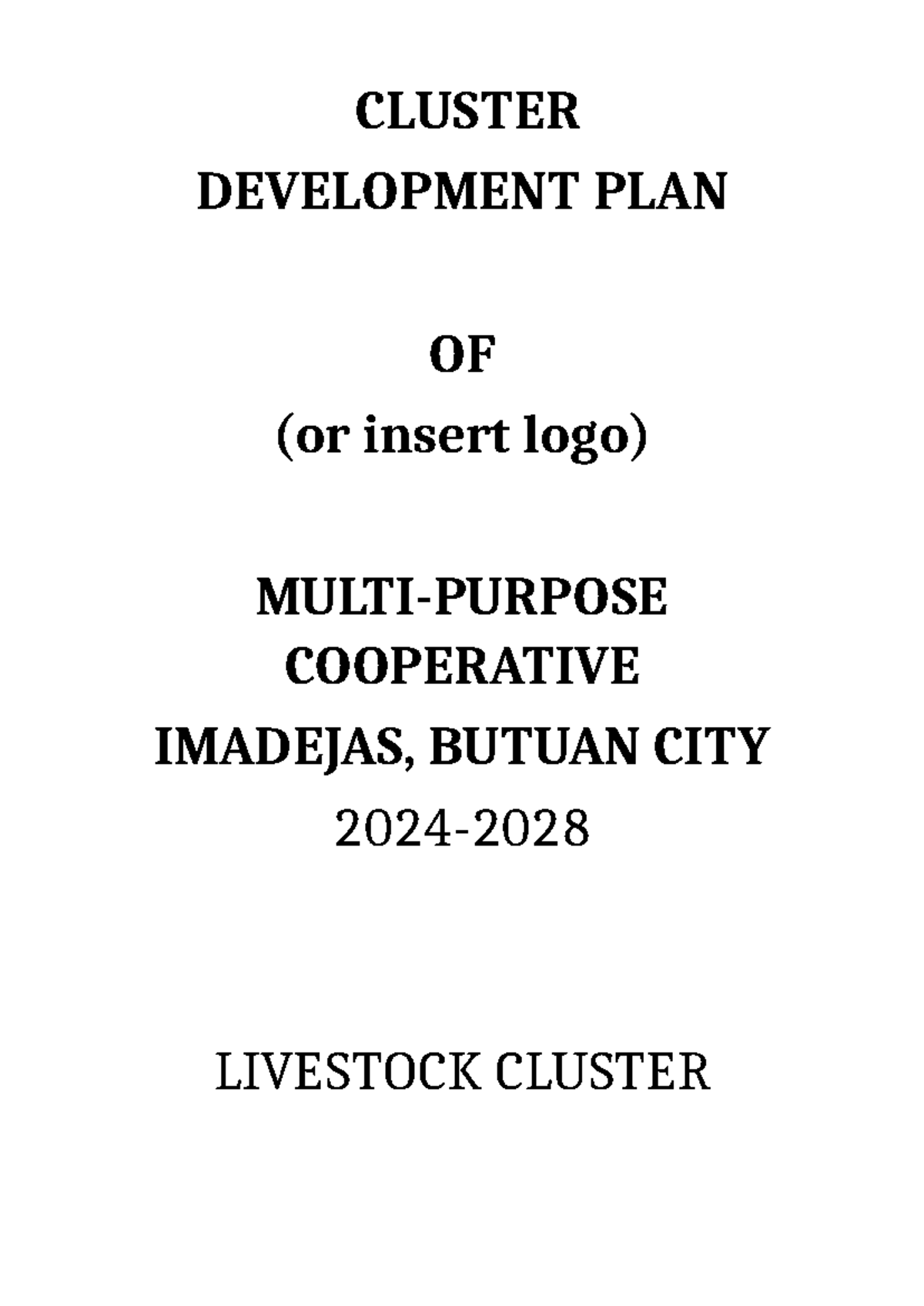 CDP Livestock Cluster Development Plan 2024 - IMADEJAS, Butuan City ...