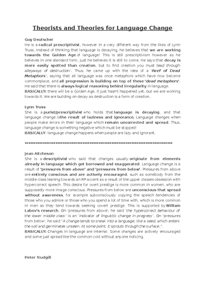 [Solved] a level aqa english language change and diversity - English Language - Studocu