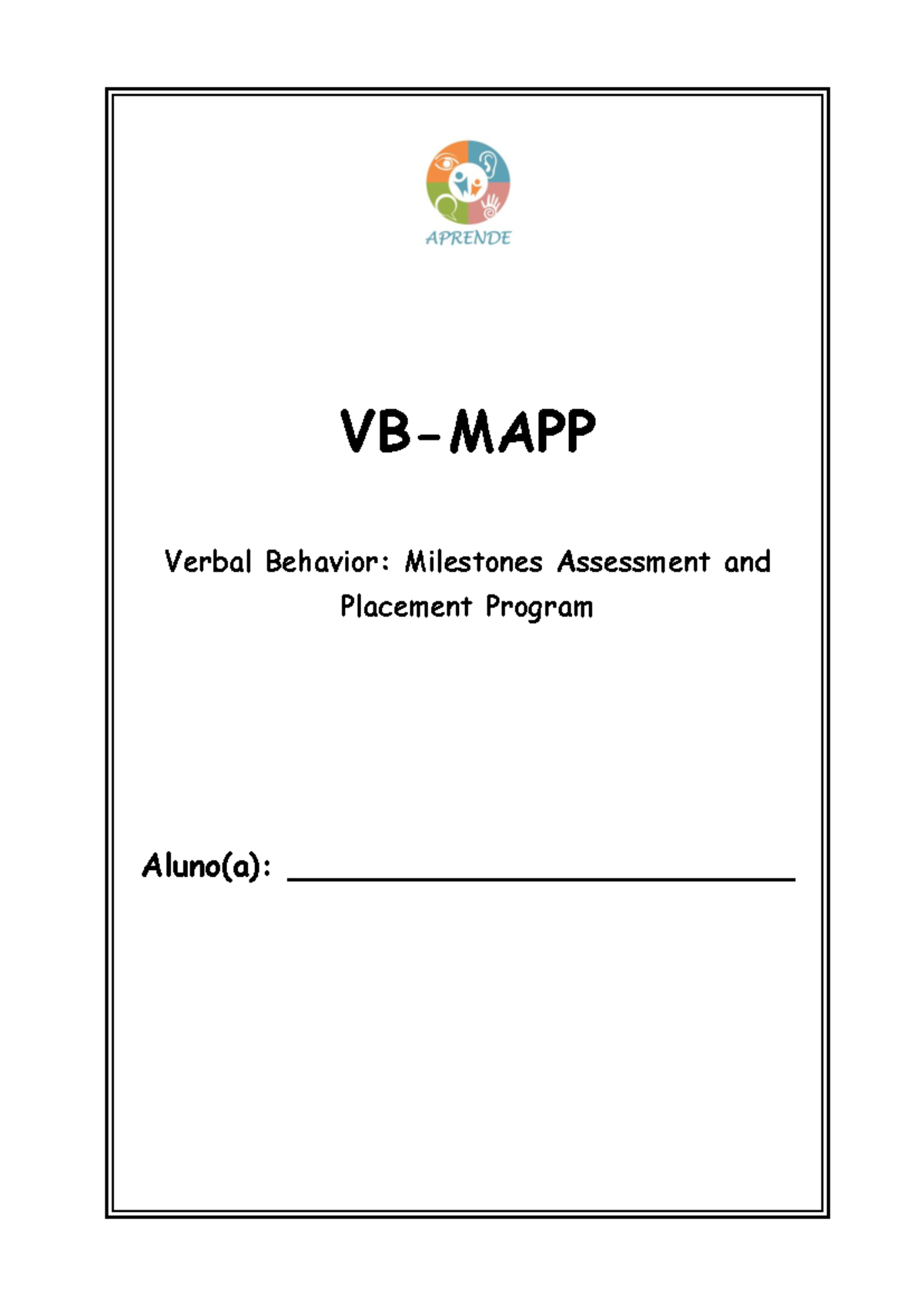 490204323 VB-MAPP: Protocolo de Avaliação de Marcos - Nível 1 e 2 - Studocu