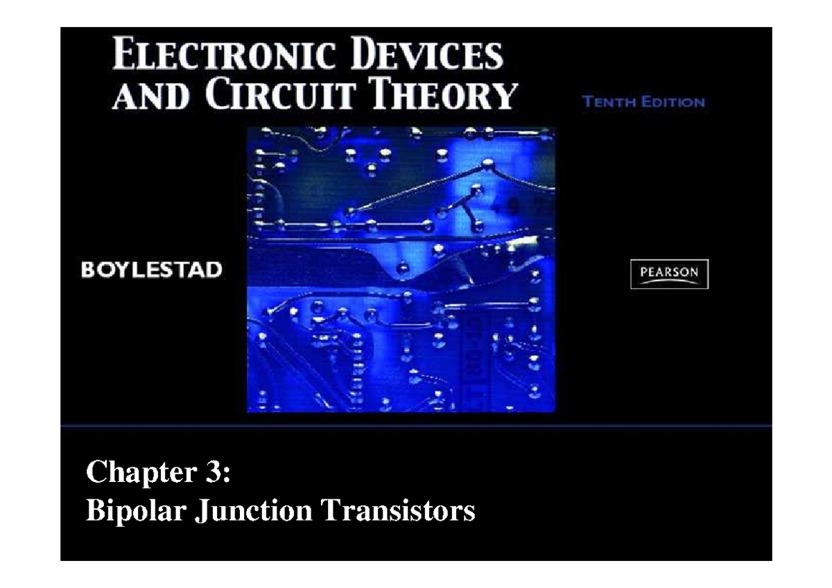 Chapter 3: Bipolar Junction Transistors in Electronic Devices and ...