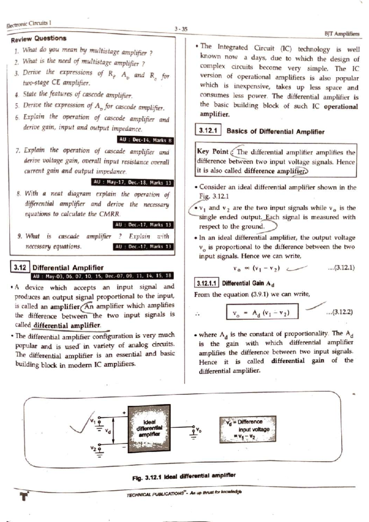Electronic Circuits I: BJT Amplifiers Review Questions and Concepts - Studocu