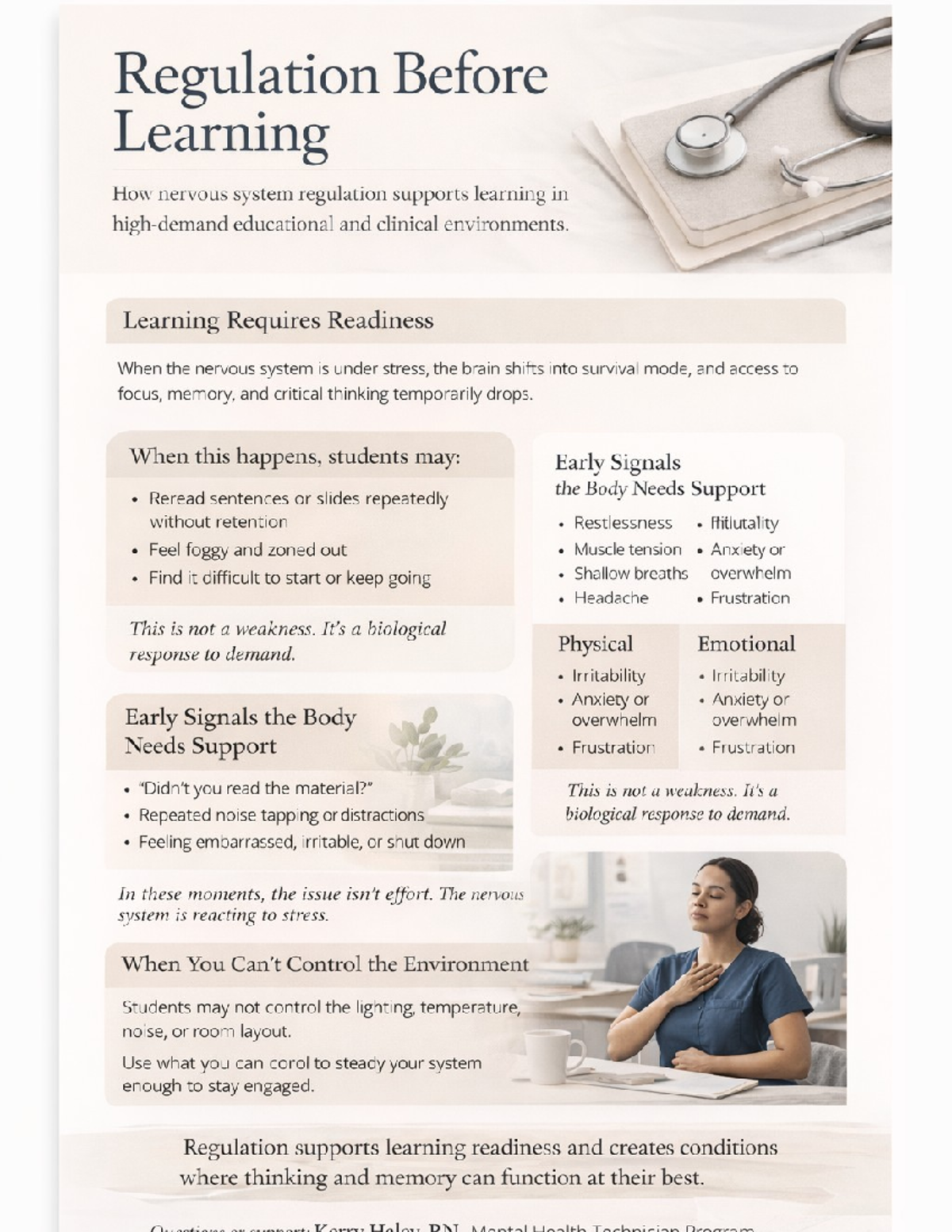 Regulation Tools for Learning Readiness: A Student Handout - Studocu