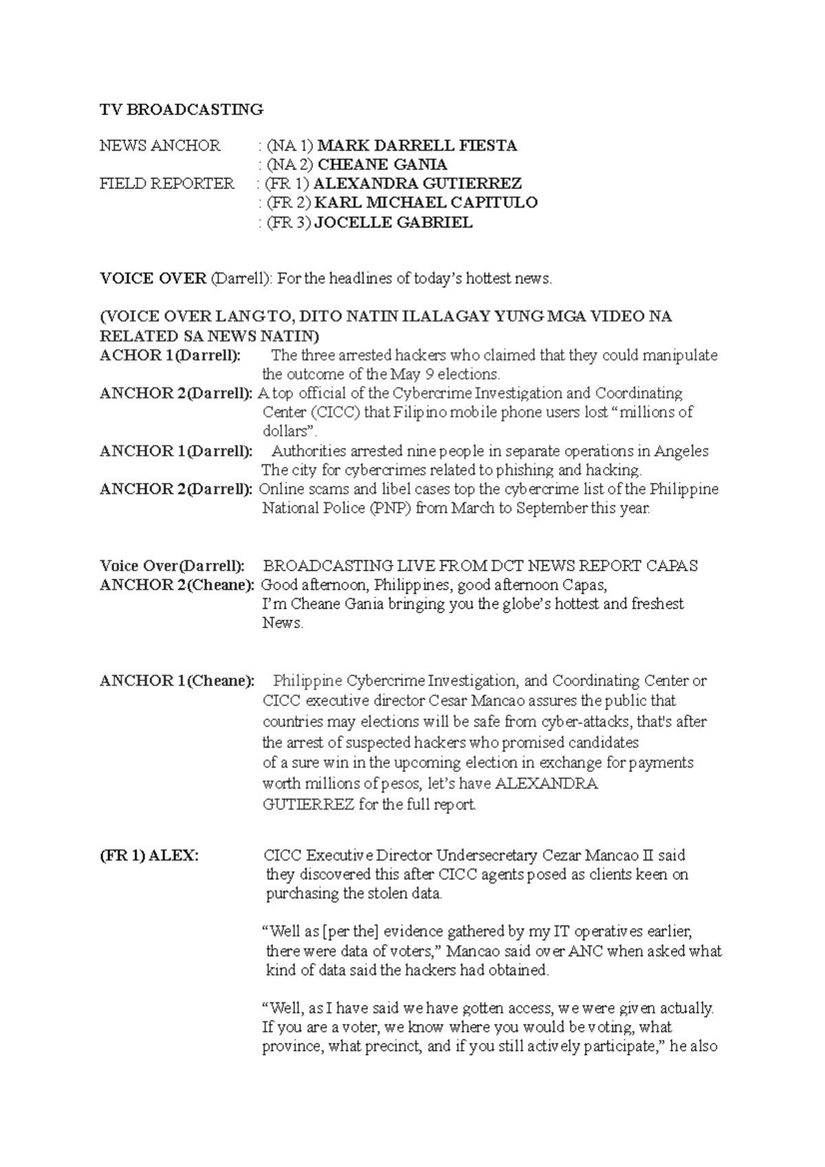 Halimbawa ng Balita - An example of news article - Dalawa ang patay at 31 ang malubhang ...